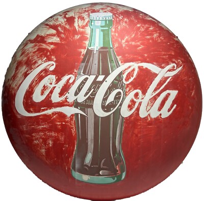 ORIGINAL Exquisite Condition 36”COCA COLA Button SIGN RARE !!! 1940s? A ...