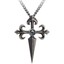 ALCHEMY SANTIAGO CROSS PENDANT Fleur De Lys Hematite Gothic Goth ...