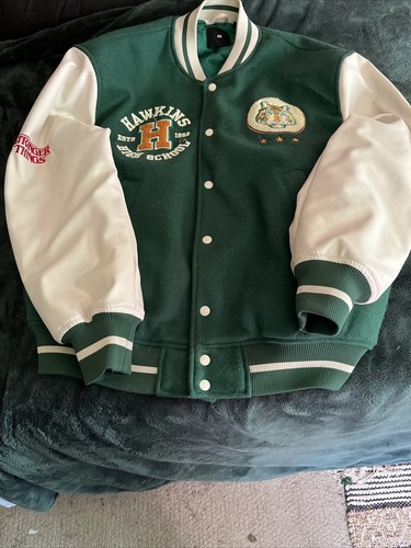 Stranger Things Season 4 Green Button Letterman Varsity Bomber Jacket ...