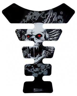 Tank pad 3D motorcycle sticker skull black paint protection scratch ...