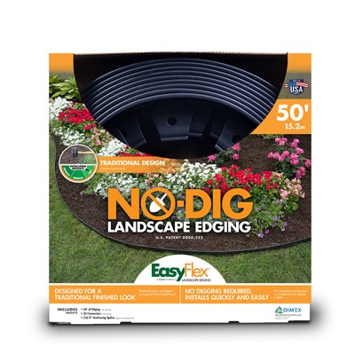 EasyFlex No Dig Edging Kit, Recycled Plastic, 50 Ft. - 3000-50-4 ...