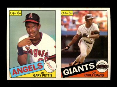 1985 GARY PETTIS CHILI DAVIS O-PEE-CHEE 2 CARD UNCUT PANEL | eBay