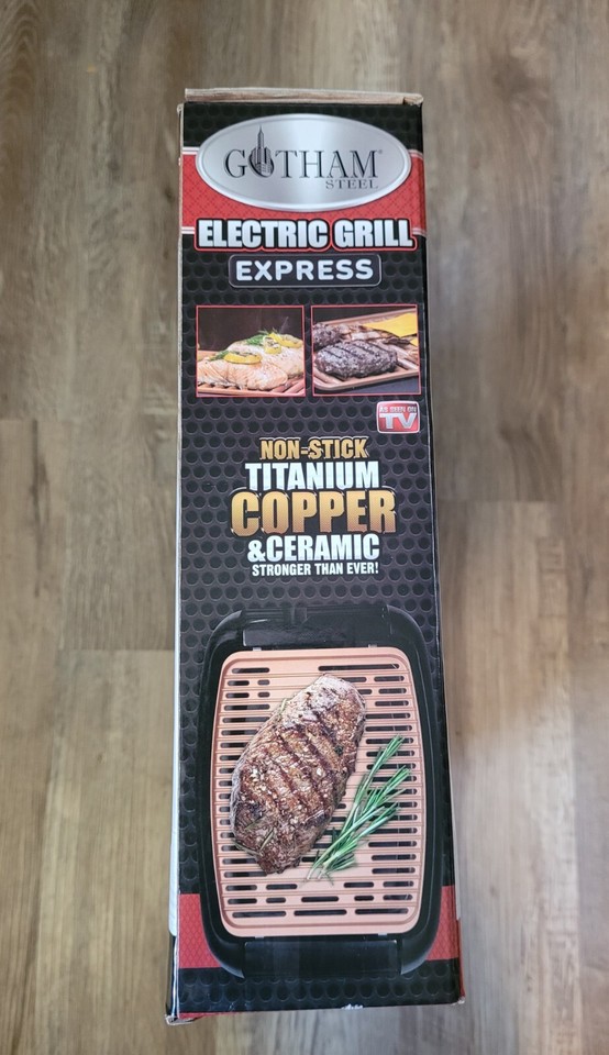 Gotham Steel Smokeless Indoor Electric XL Grill with Copper W/Nonstick ...
