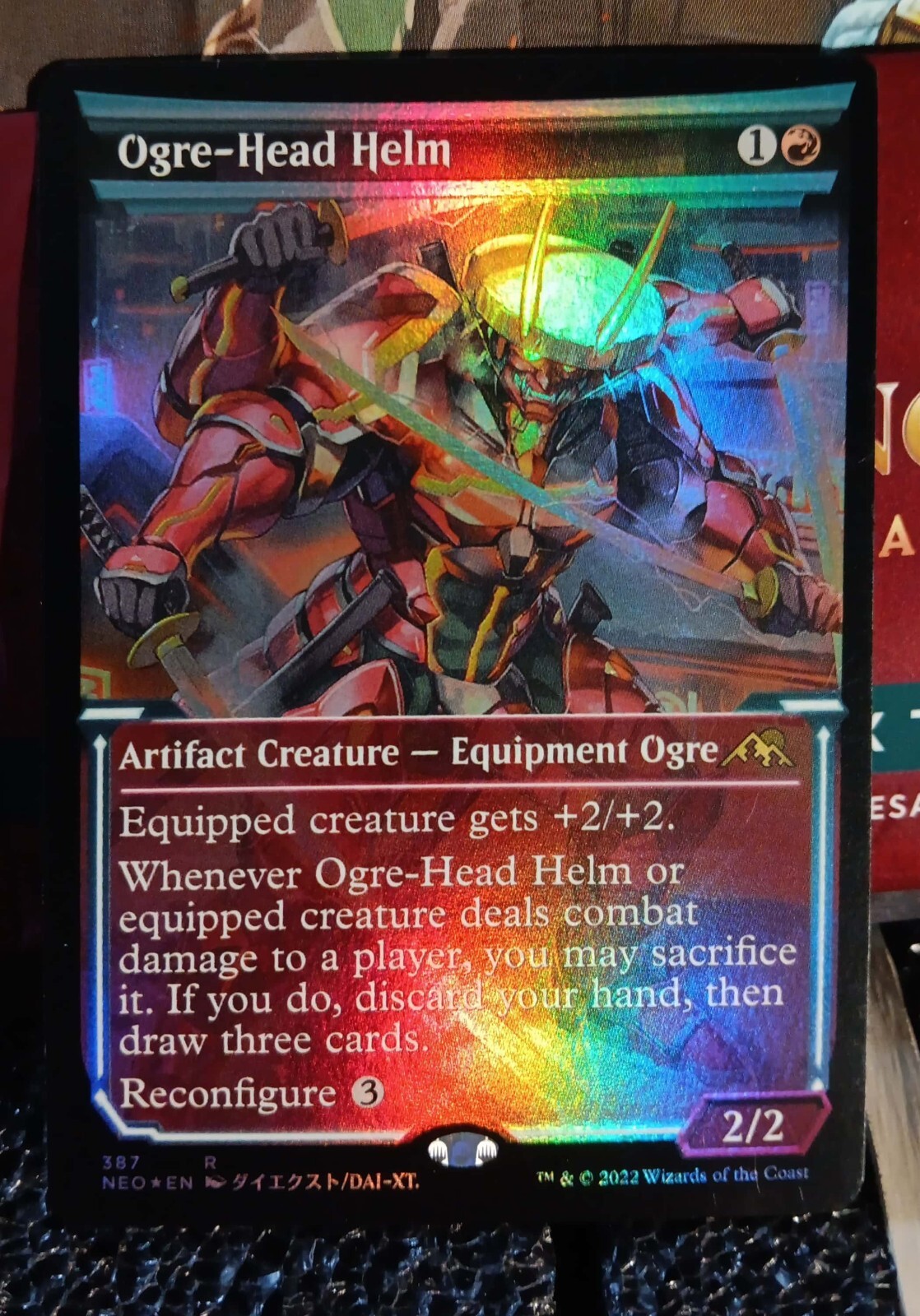 MTG Ogre-Head Helm 387 Foil Showcase Kamigawa: Neon Dynasty Magic The ...