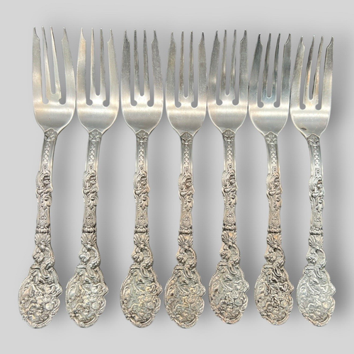 1888 Lot Of 7 Sterling Silver Copyrighted Gorham Versailles Salad/Fish ...