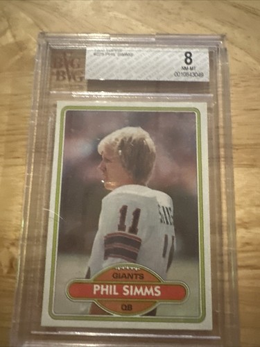 1980 Topps Phil Simms ROOKIE RC #225 BVG 8 NM-MT NEW YORK GIANTS ...