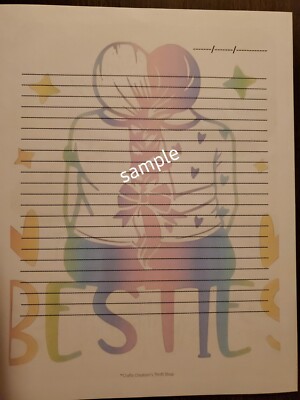 Besties lined stationary paper (25 Sheets) 8 ¹/² x 11 | eBay