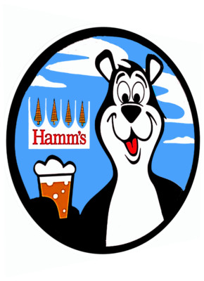 Hamm's Beer Sign Sticker Collectible Hamms Bear Hold Cold Brew Vintage ...