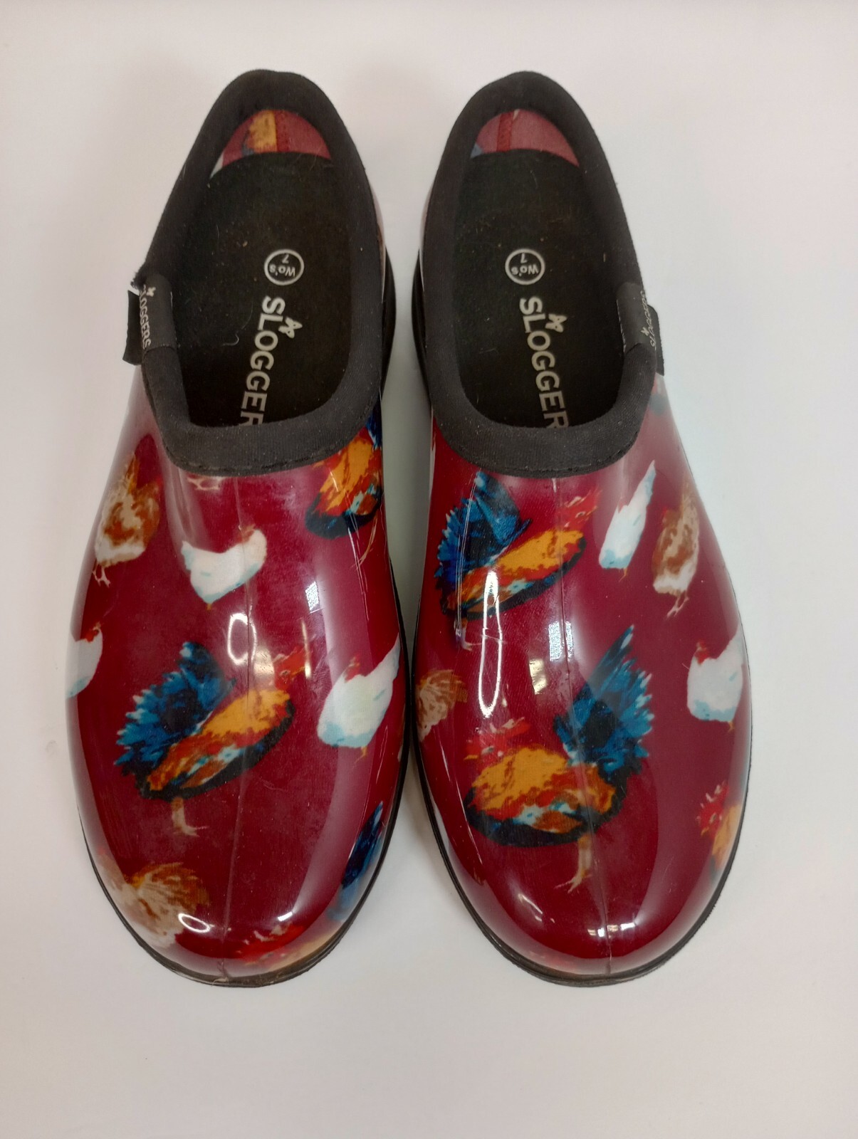 Red Sloggers Chicken & Rooster Clog Shoe Women’s 7 Ga… - Gem