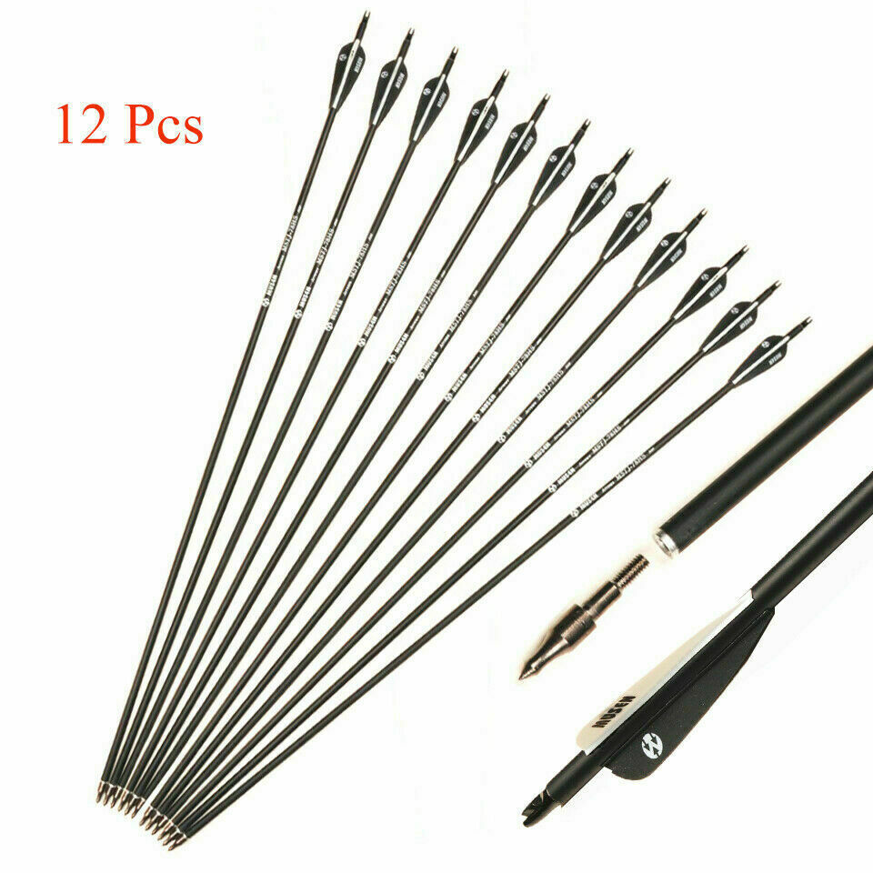 28/30/32 inch Carbon Arrows OD 7.8mm Practice Archery For Compound ...
