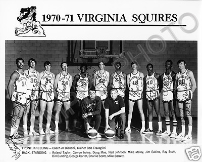 1970-71 VIRGINIA SQUIRES ABA BASKETBALL TEAM 8X10 PHOTO EASTERN ...
