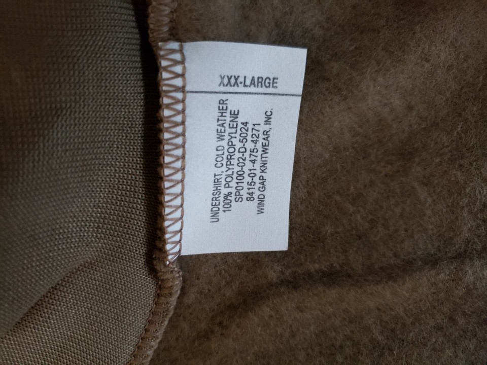 Set of MILITARY POLYPRO Top & Bottom Underwear - Extreme Cold - NIB ...