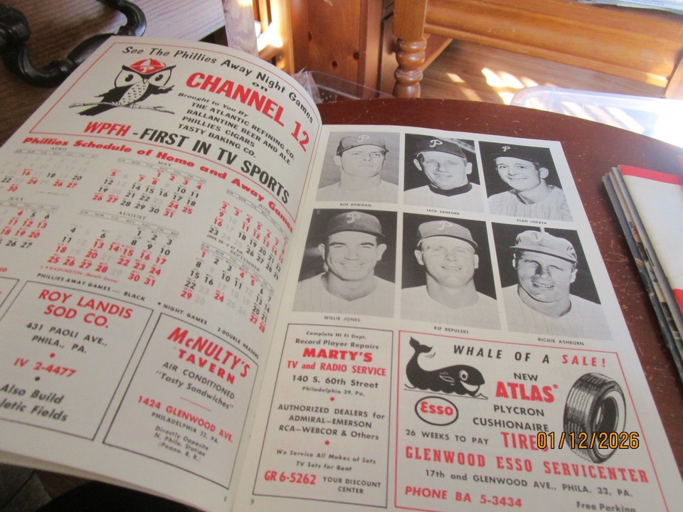 July 15 1957 Philadelphia Phillies Baseball Program vs. St. Louis ...