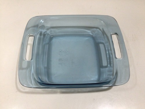 PYREX Easy Grab 2 Quart Blue Baking Dish With Handles C222 8" x 8 ...