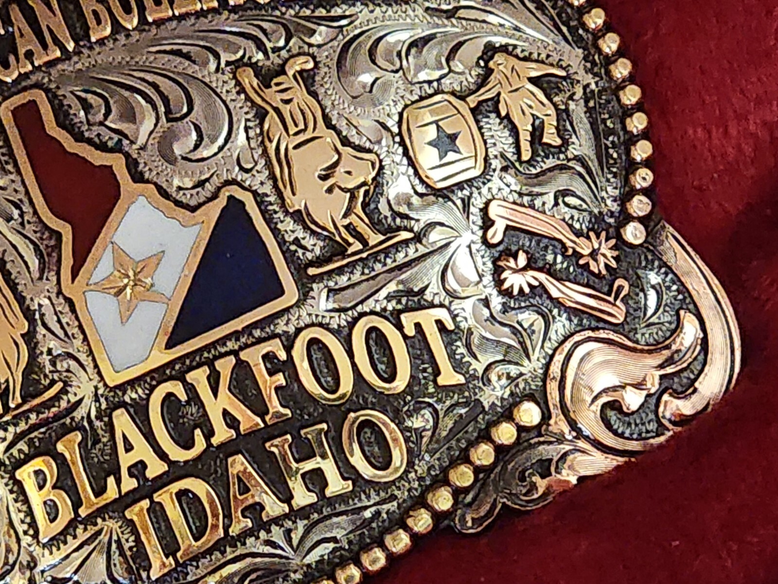 BULLFIGHTING CHAMPION PRO RODEO TROPHY BUCKLE☆BLACKFOOT IDAHO☆2014☆RARE ...