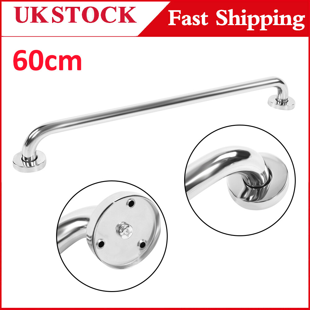 60cm Safety Grip Bathroom Support Grab Handle Steel Shower Bath Toilet ...