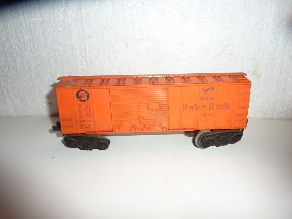 Vintage LIONEL O Scale PRR X-1004 Baby Ruth Box Car Orange | eBay