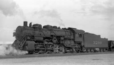 AT&SF Santa Fe Railroad locomotive engine No. 3200 type 2-8-2 OLD TRAIN ...