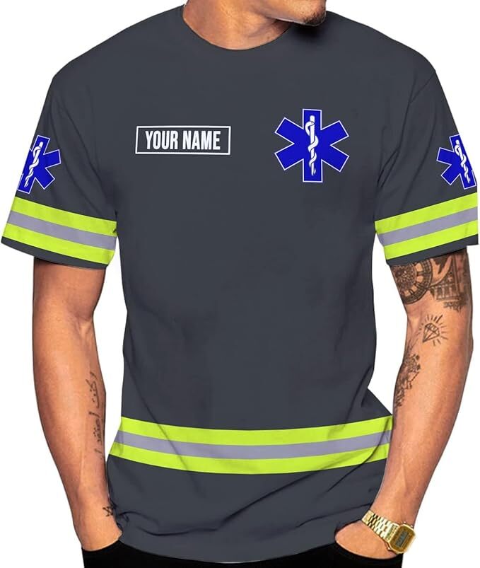 Custom EMS Shirts for Women EMS Uniform 3D Shirts EMT Shirt Paramedic ...