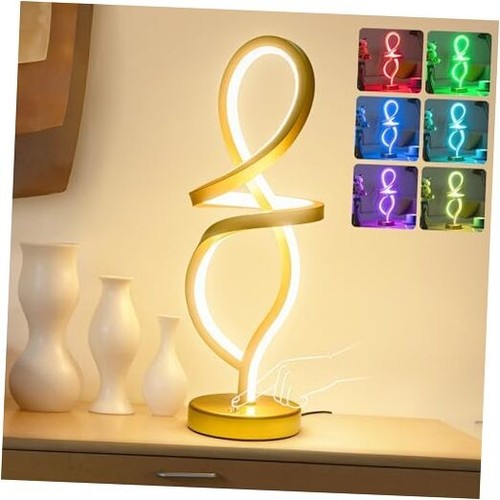 Modern Table Lamp,RGB Table Lamp，LED Spiral Lamp, Gold Bedside Lamp ...