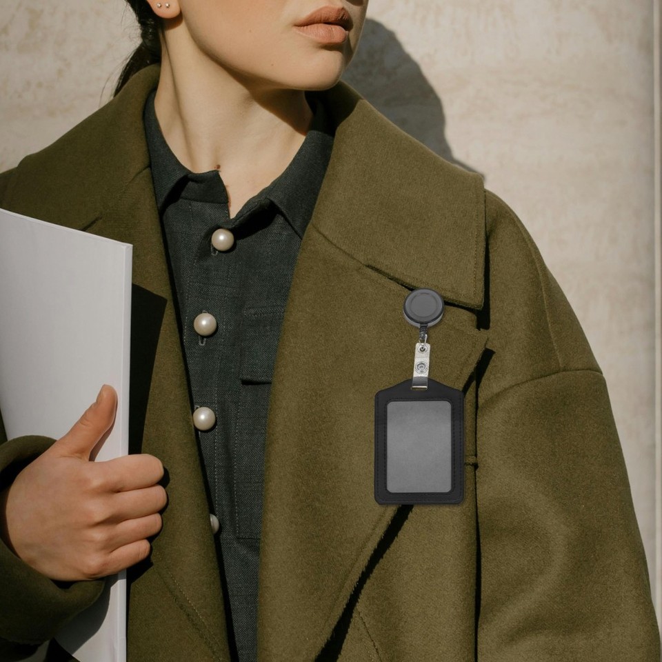 30 Pcs Vertical Style PU ID Badge Holder Pass Pouch Case | eBay UK