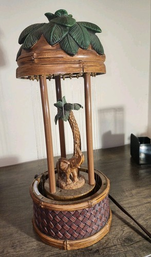 Elephant Palm Tree Oil Rain Lamp Table Top 16" Light Works Pump Works ...