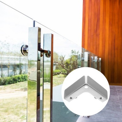 4 Pcs Glass Railing Fasteners Fence Clamps Handrail Brackets Corner ...
