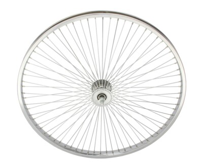F&R Vintage Lowrider 26" Steel Front Wheel 72 Spoke 14g Chrome Bicycle ...