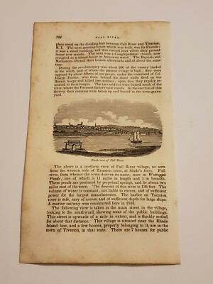 North View of Fall River Massachusetts c. 1840 Engraving | eBay