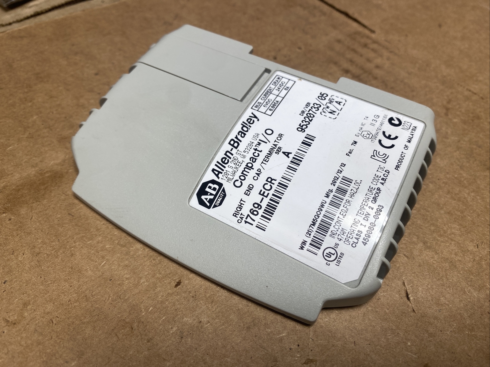 Allen Bradley Right End Cap Terminator 1769-ECR Series A FAST SHIPPING ...