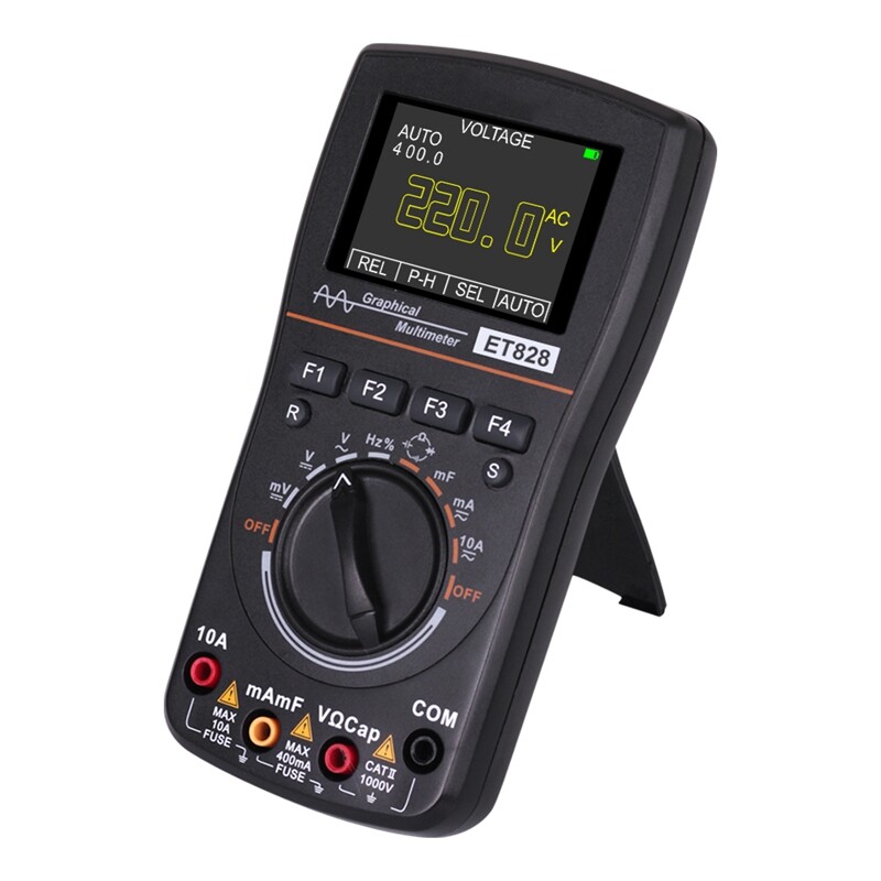 ET828 2 in 1 LED Oscilloscope Multimeter Handheld Color Screen Digital ...