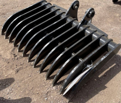 44" Root Rake Track Hoe Excavator Lot Clearing Bucket Attachment to fit ...