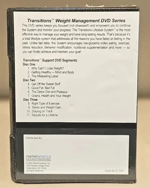 Transitions Weight Management DVD Series By Shari Lieberman 3 Discs NEW ...