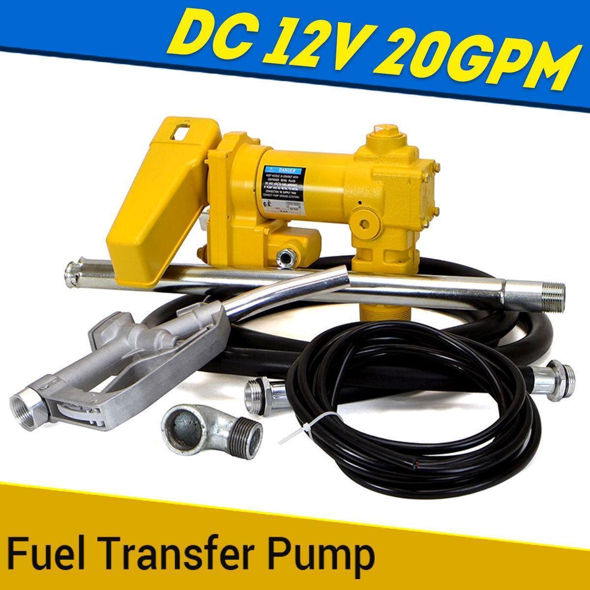 Yellow Fuel Transfer Pump 12 Volt 20 GPM Diesel Gas Gasoline Kerosene ...