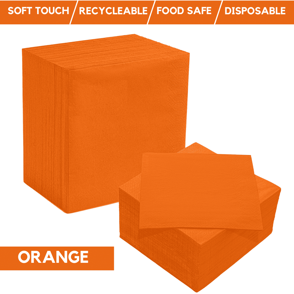 100 Serviettes Paper Napkins Recyclable Tableware Tissues 2-Ply 33/40cm ...