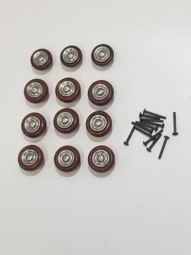 12 Wood Furniture Knobs With Metal Inserts And Machine Screws | eBay