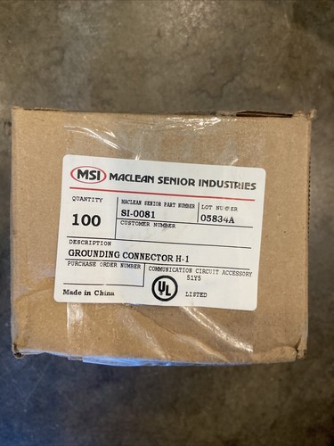 Lot of 20 MSI Maclean Senior SI-0081 (HI) Grounding Connector Wide ...