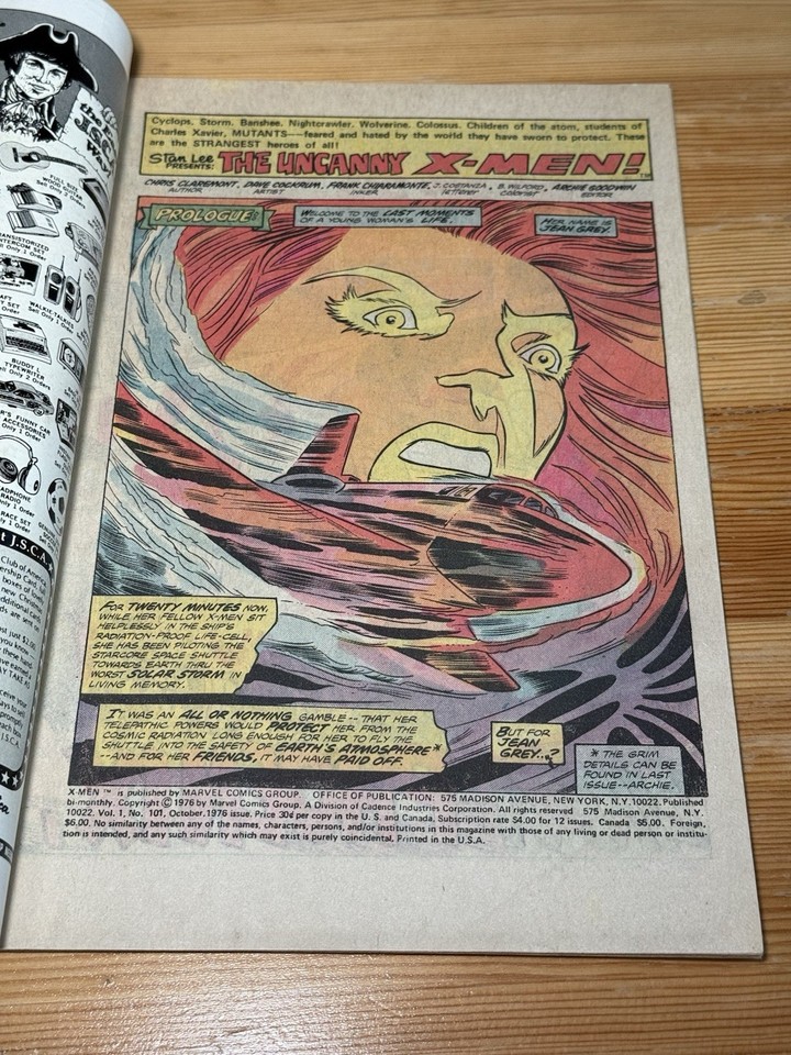 Uncanny X-Men #101 Marvel Comics 1976 1st App. Phoenix Black Tom ...