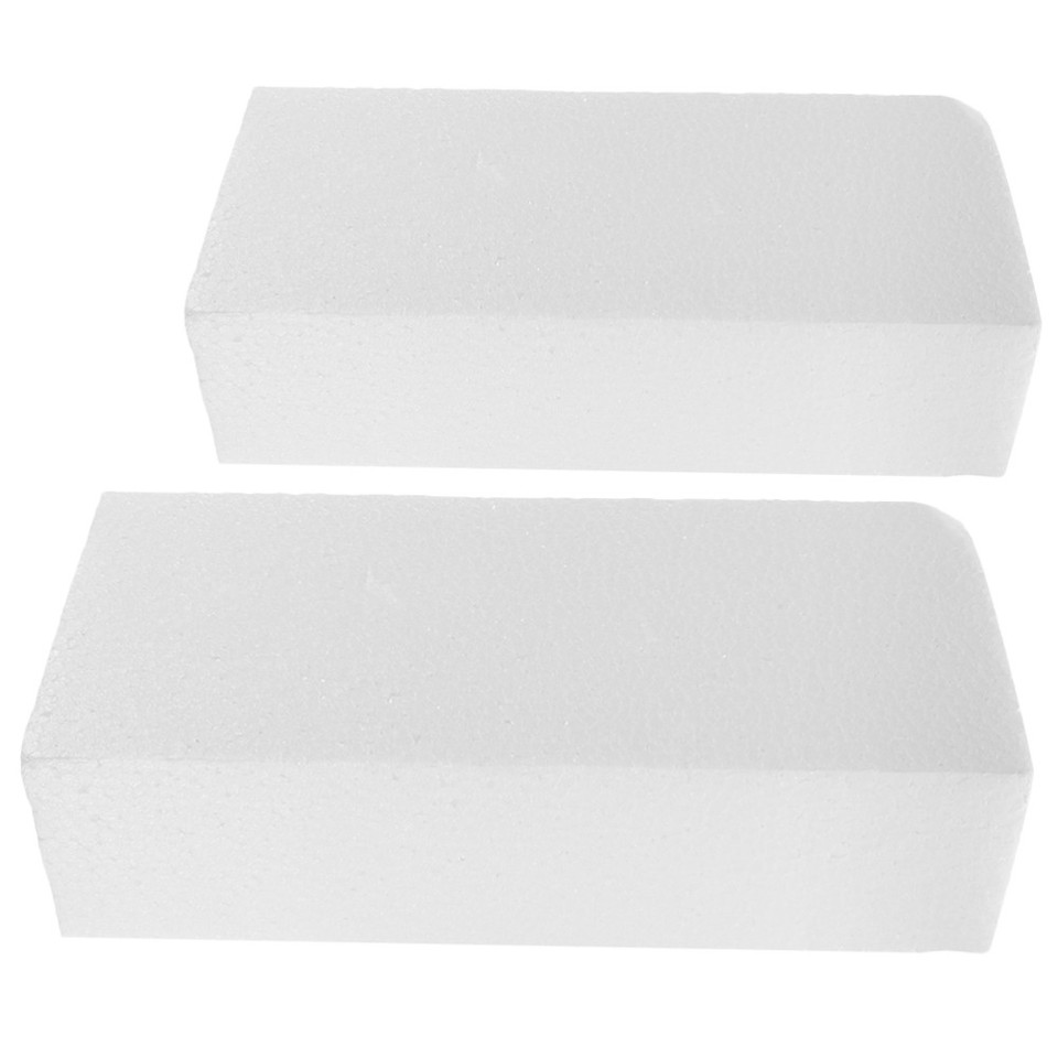 2 Pcs Foam Block Polystyrene Square Blocks Crafts White Foams Cubes ...