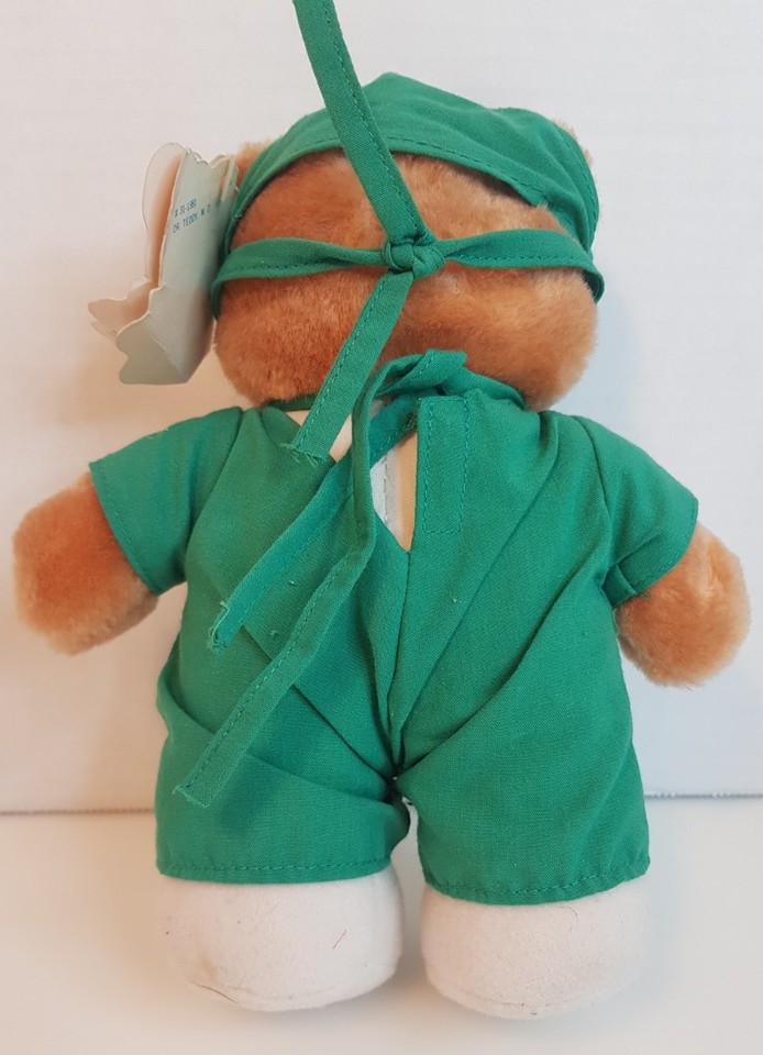 Vintage 1985 Dakin Dr Teddy MD Surgeon Bear Plush ~ 7" Doctor Green ...