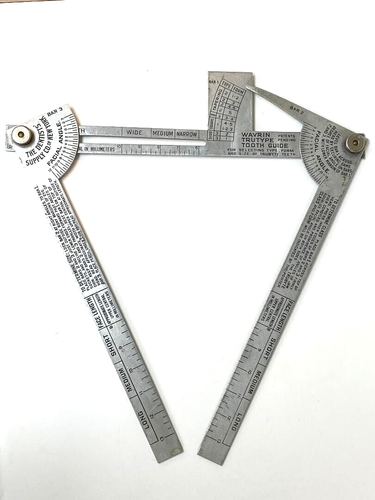 WAVRIN TRUTYPE TOOTH GUIDE FOR SELECTING TRUBYTE COMPLETE DENTURE TEETH ...