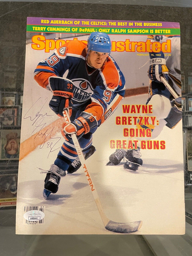 WAYNE GRETZKY EDMONTON OILERS SIGNED 8X11 SPORTS ILLUSTRATED MAGAZINE ...