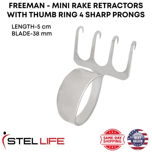 Freeman Mini Rake Retractors 4 Prongs Stainless Steel Plastic Surgery ...