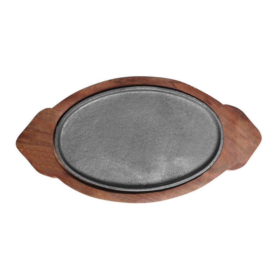 Cast Iron Sizzle Platter Steak Sizzler Serving Plate Sizzling Dish ...