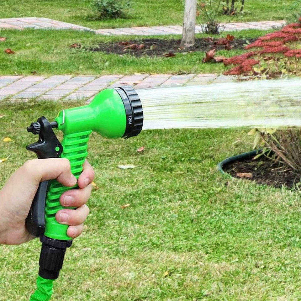Garden Hose 100ft Water Hose for Garden, Outside Yard, 7 Function Spray ...