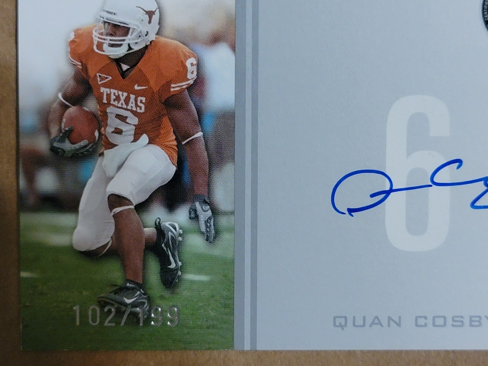 2009 Press Pass Quan Cosby Rookie Autograph PPS-QC 102/199 Texas ...