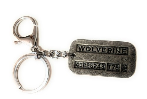 Wolverine Logan dog tag keychain X-MEN Full metal Comic Collectible ...