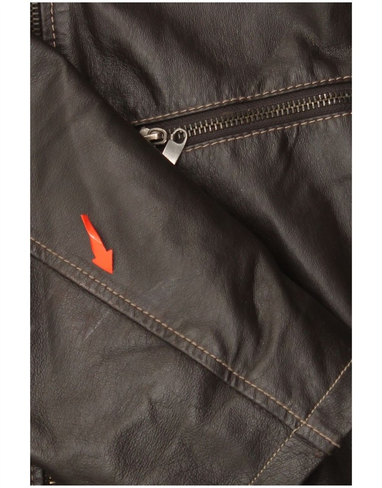 KARTEL Mens Leather Jacket UK 38 Medium Brown Leather DW18 | eBay Australia