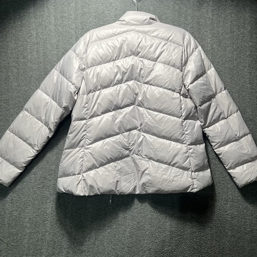 Eddie Bauer Jacket Women’s Down 650 Soft Grey Puffer Quilted Full Zip ...