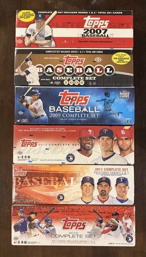 2007, 2008, 2009, 2010, 2011, 2012 Topps Baseball Complete Sets ...
